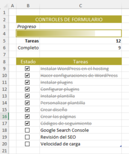 Crear un checklist en Excel. Tus tareas bajo control
